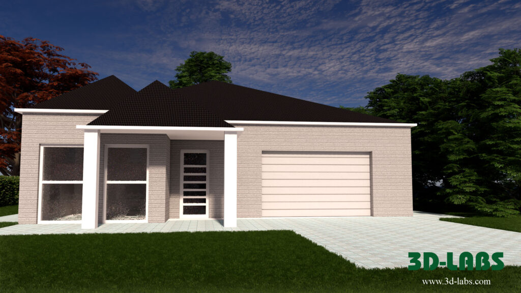 Modern Narrow Lot house plans-609 : 3D LABS