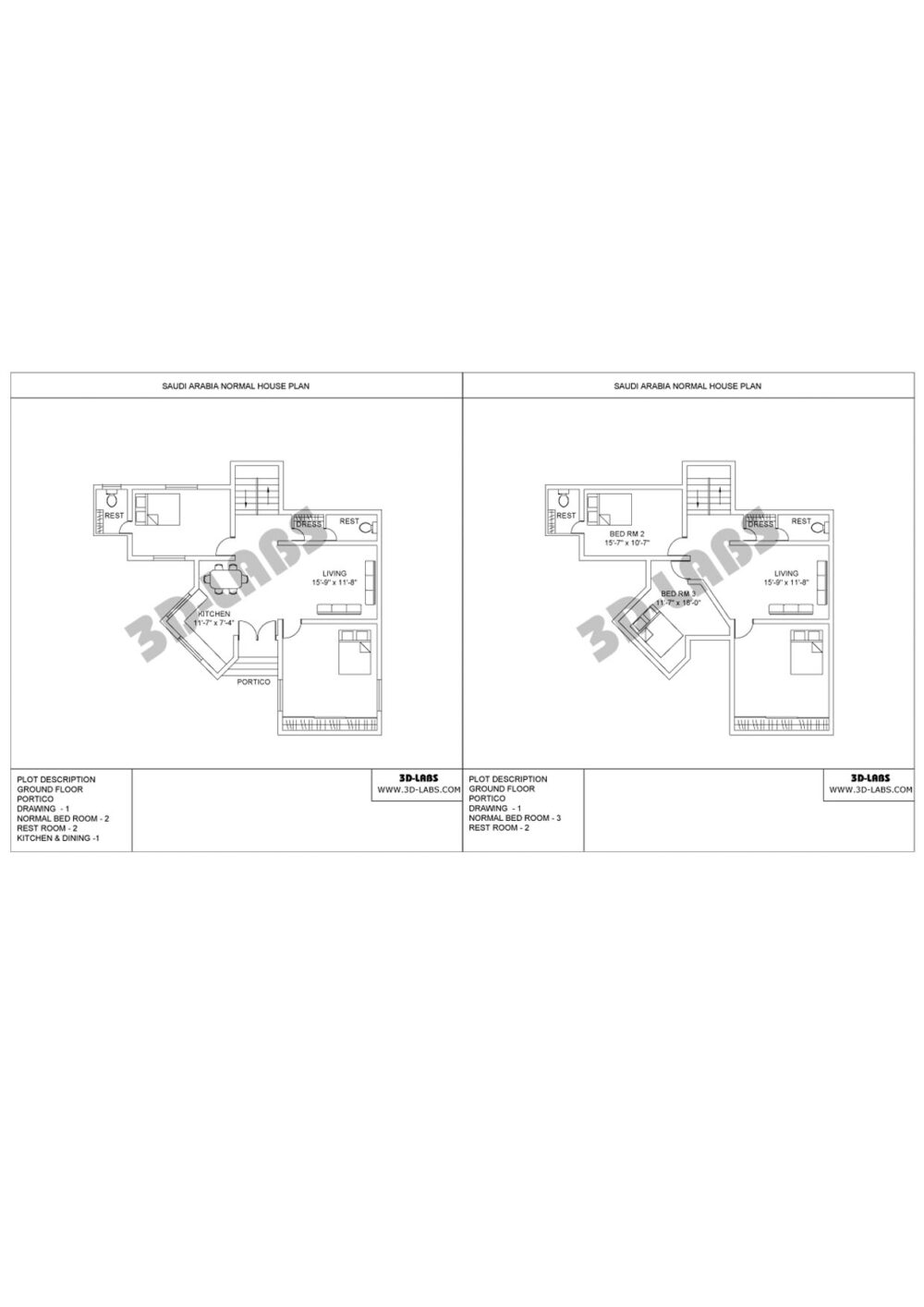 saudi arabia normal house plan elevation-702 - 3D-LABS