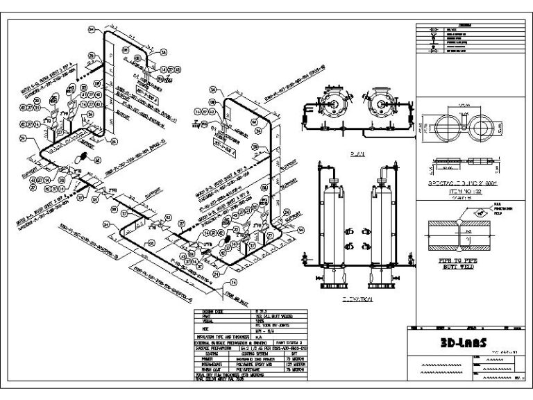 Detailed Skid Structure Drawing: 3D LABS
