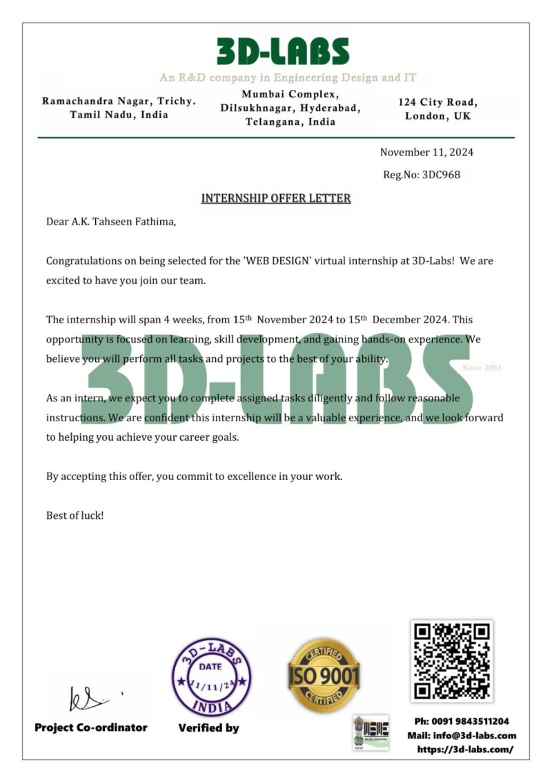 Apply for Internships at 3D-LABS | Kickstart Your Career